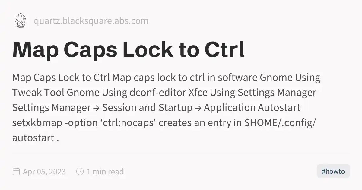 Map Caps Lock to Ctrl